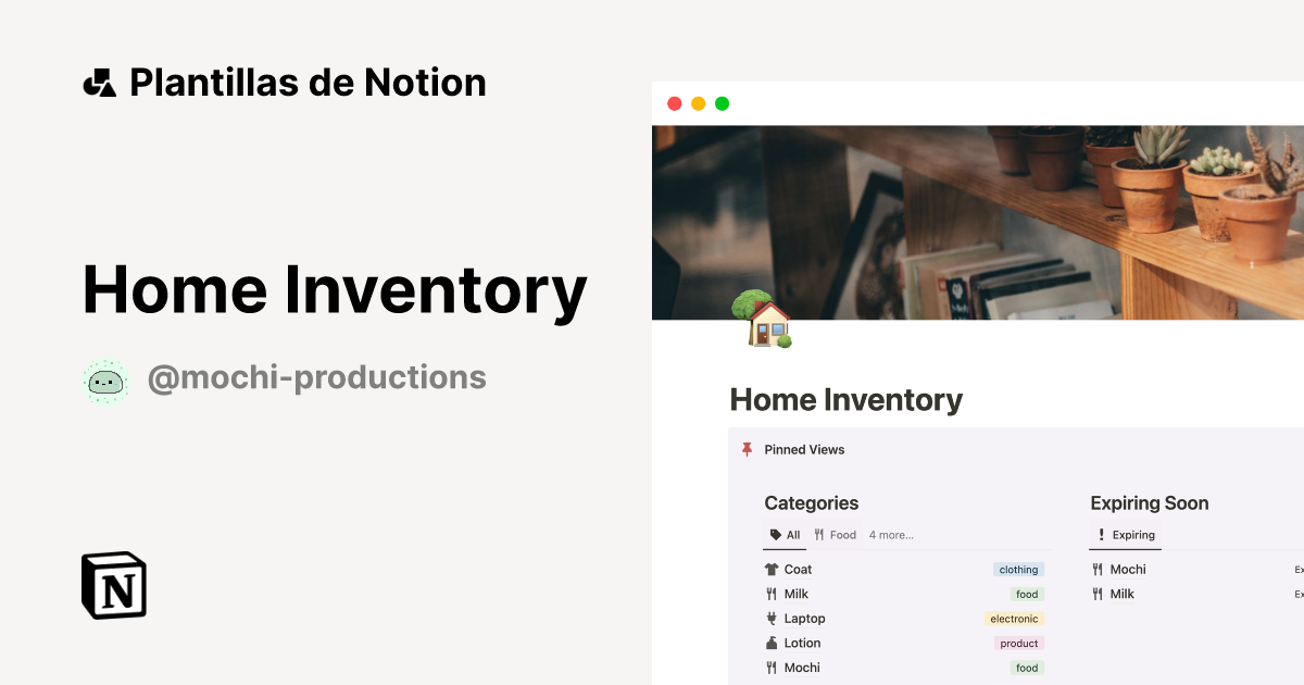 Plantilla Home Inventory | Notion Marketplace