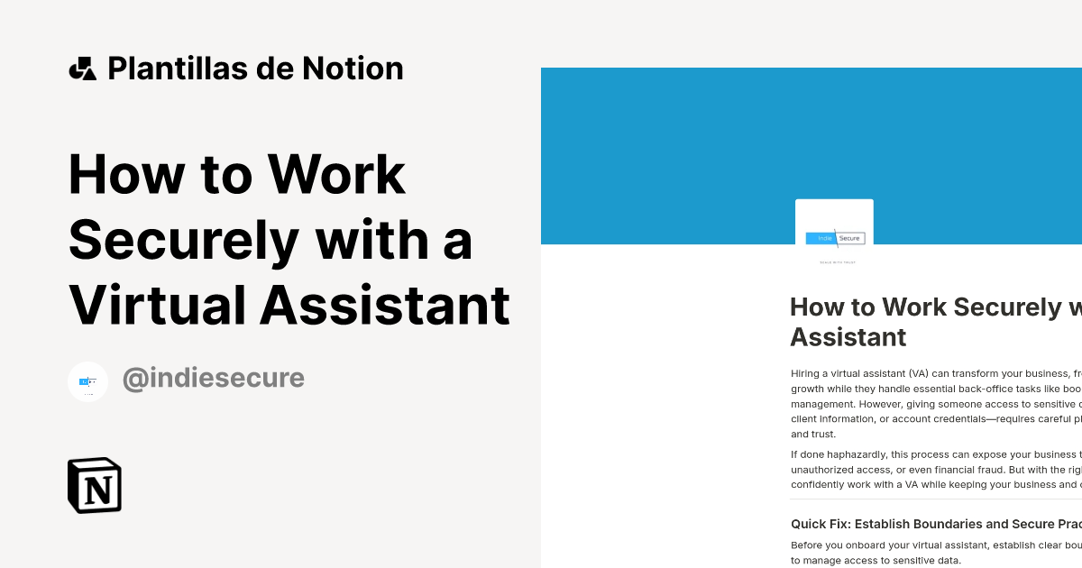 Plantilla How to Work Securely with a Virtual Assistant | Notion ...