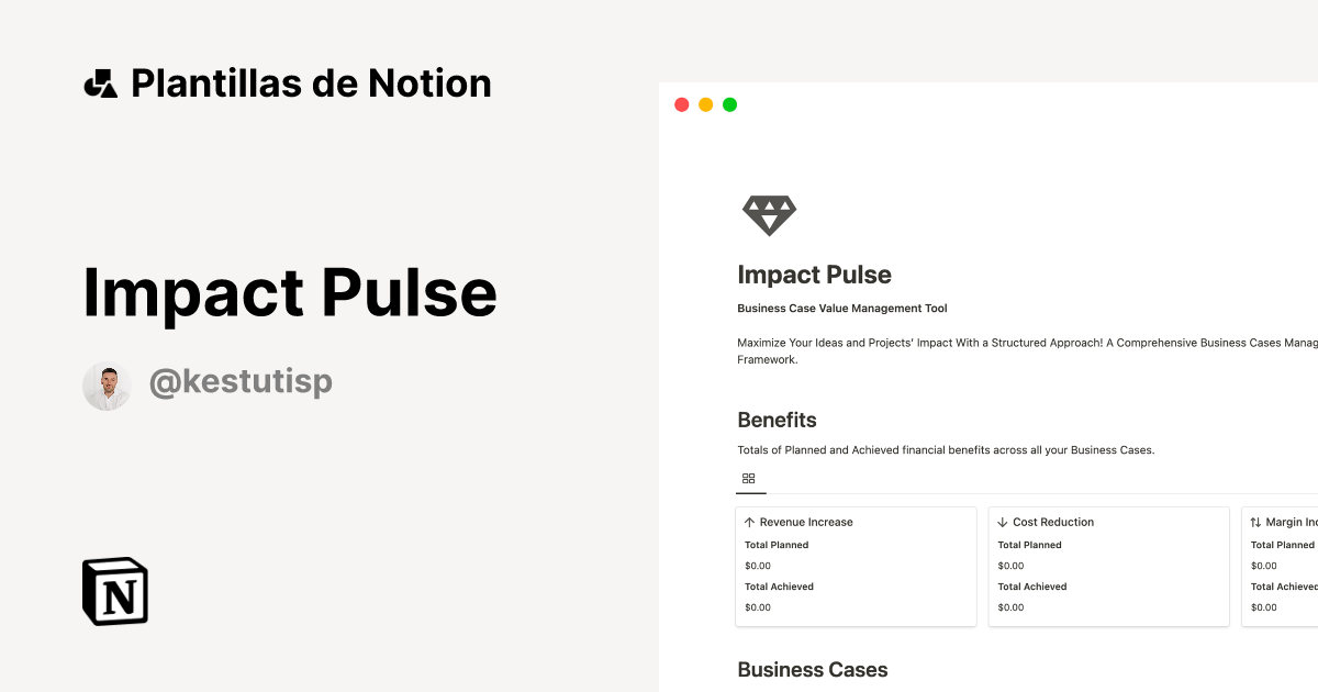 Plantilla Impact Pulse de Kestutis | Notion Marketplace