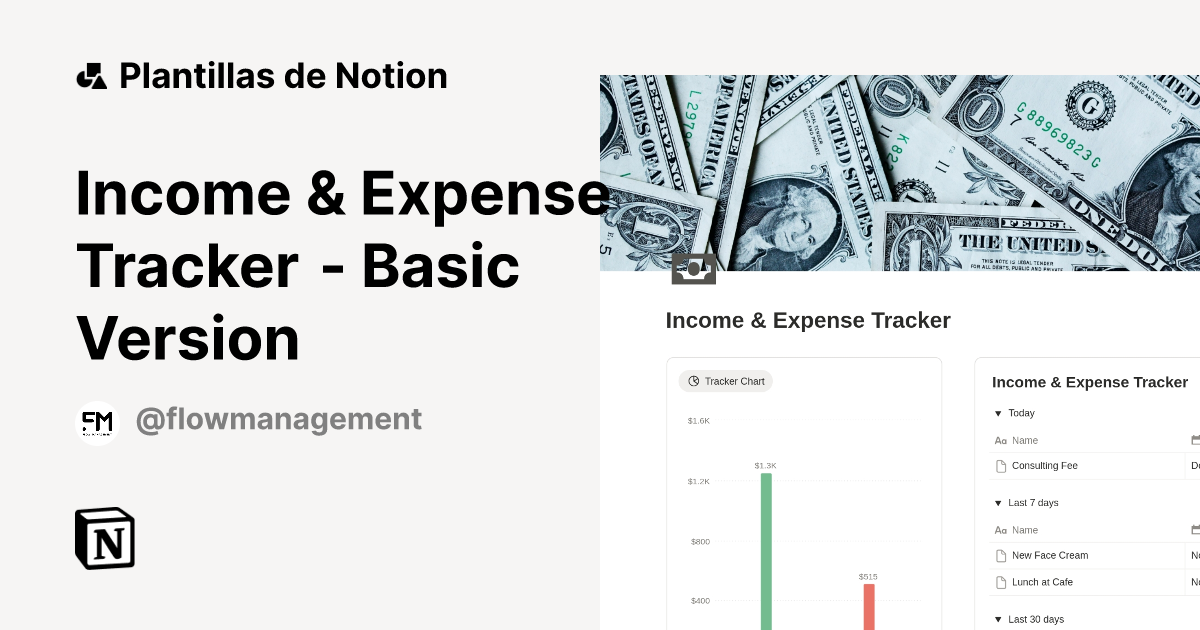 Plantilla Income & Expense Tracker - Basic Version | Notion Marketplace
