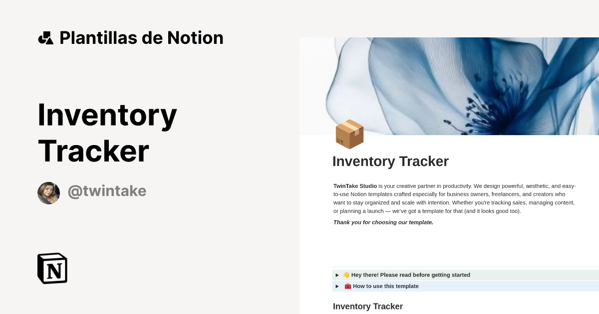 Plantilla Inventory Tracker | Notion Marketplace