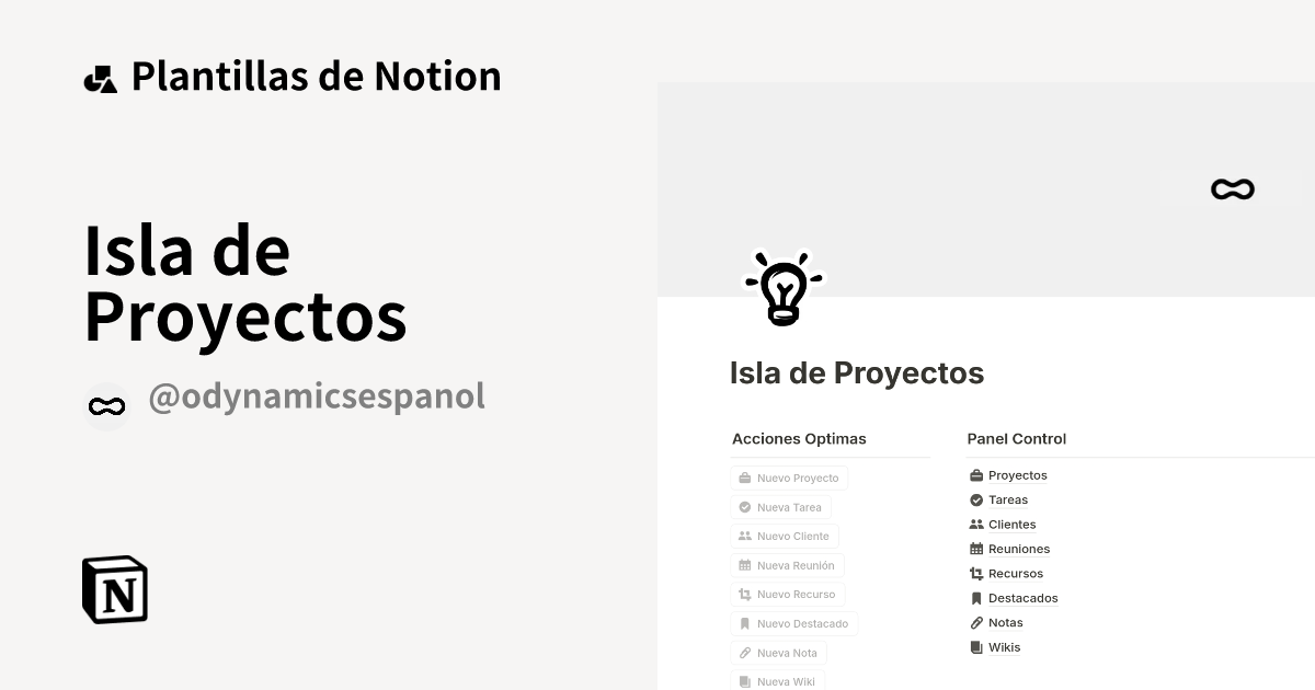 Plantilla Isla de Proyectos de O2 Dynamics | Notion Marketplace