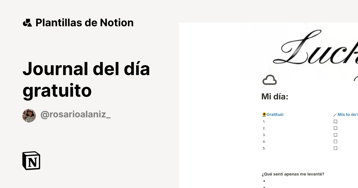 Plantilla Journal del día gratuito | Notion Marketplace
