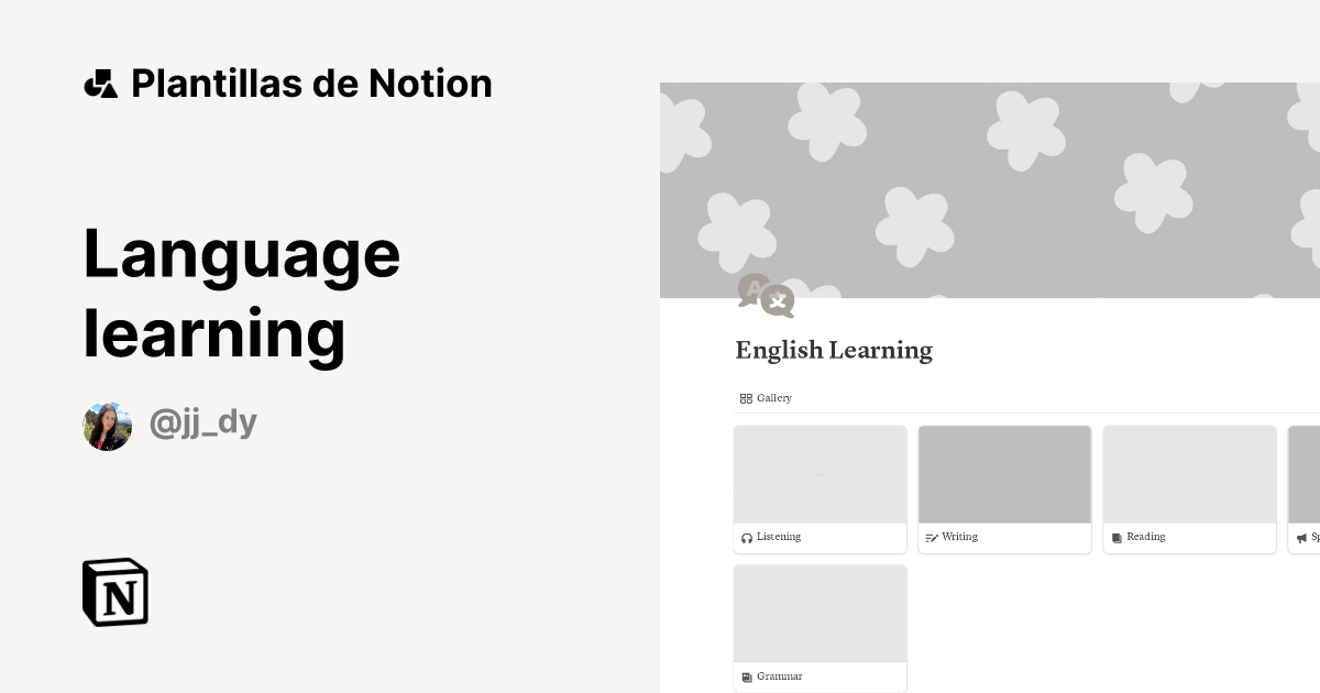 Plantilla Language learning | Notion Marketplace