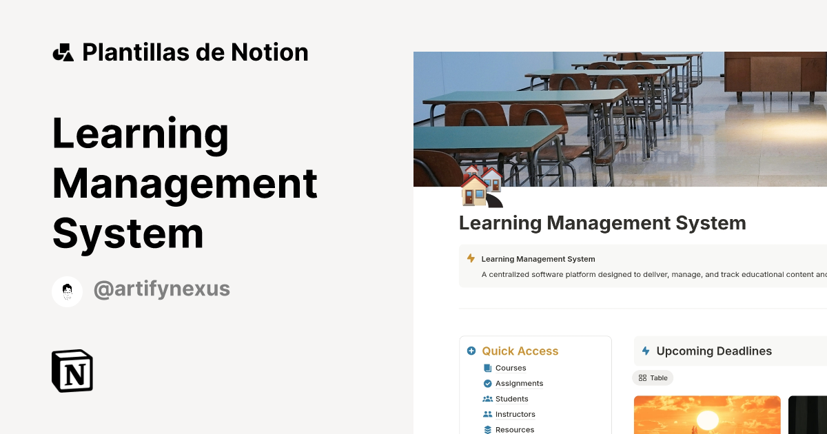 Plantilla Learning Management System | Notion Marketplace