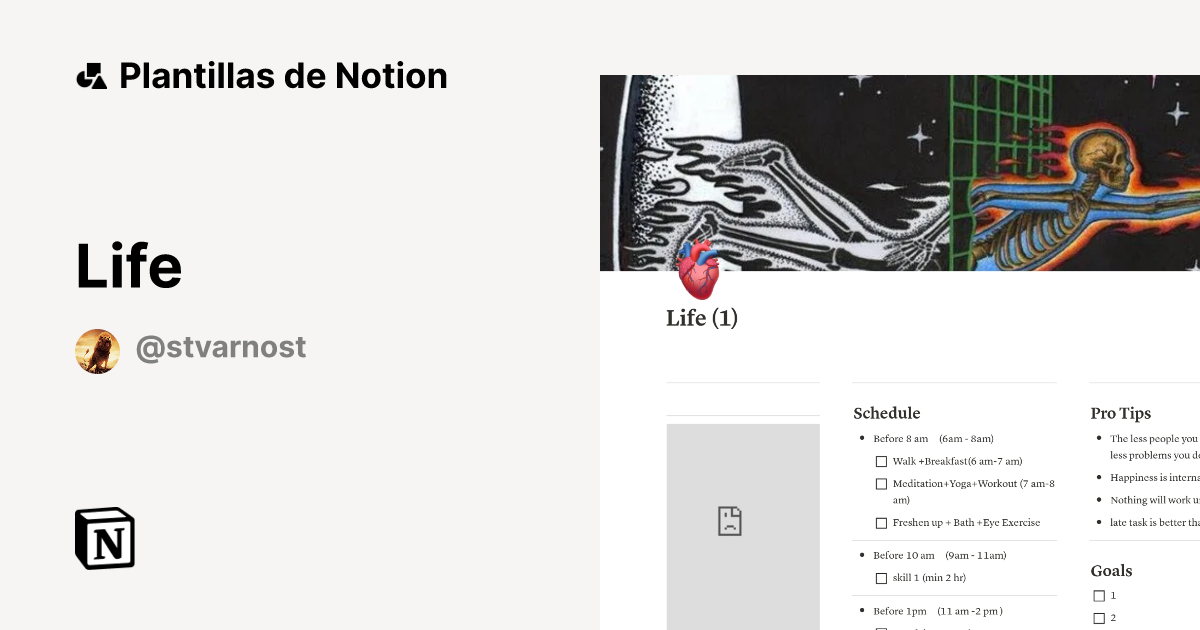 Plantilla Life de Stvarnost | Notion Marketplace