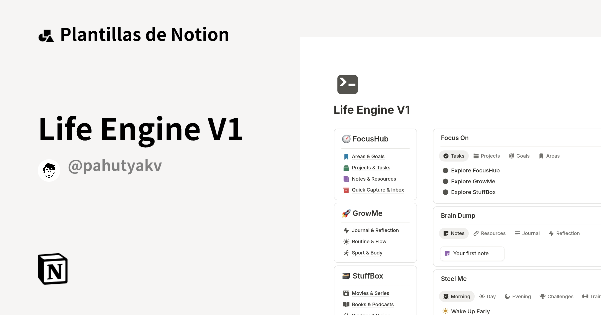 Plantilla Life Engine V1 | Notion Marketplace