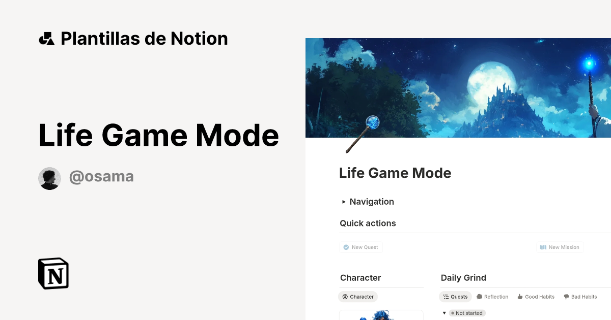 Plantilla Life Game Mode | Notion Marketplace