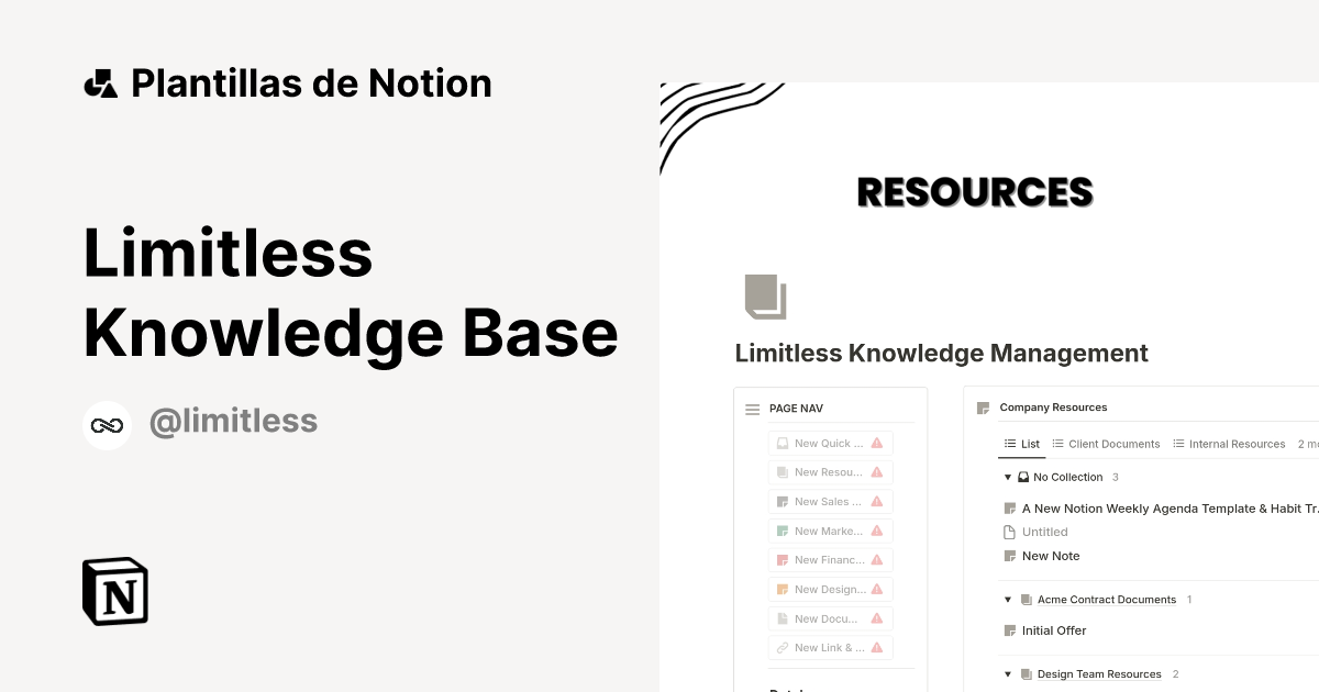 Plantilla Limitless Knowledge Base | Notion Marketplace