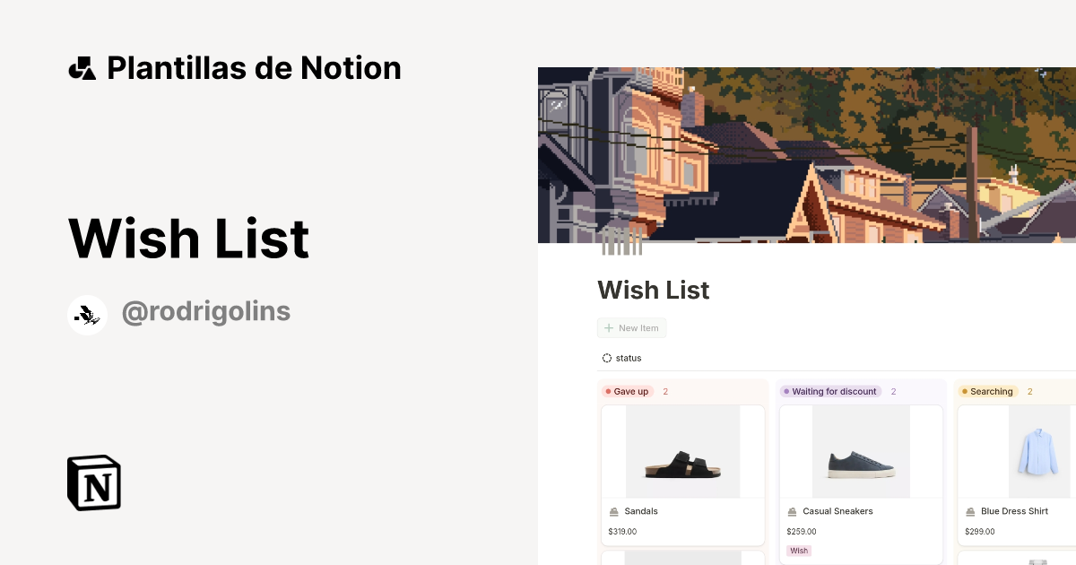 Plantilla Wish List | Notion Marketplace