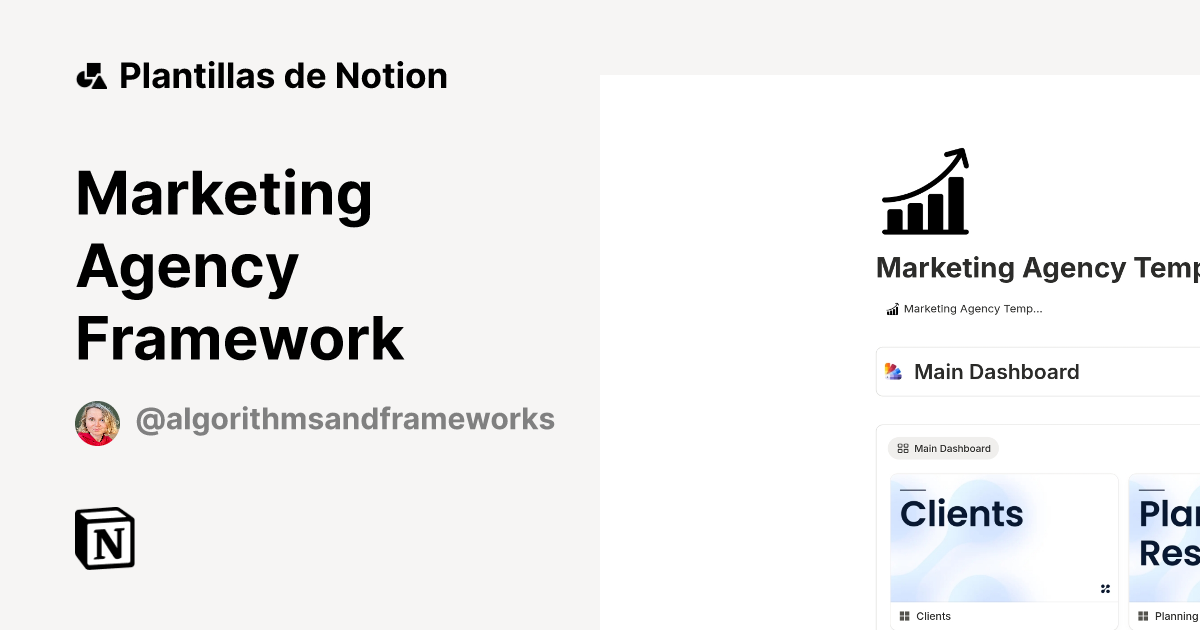 Plantilla Marketing Agency Framework de Algorithms & Frameworks | Notion Marketplace