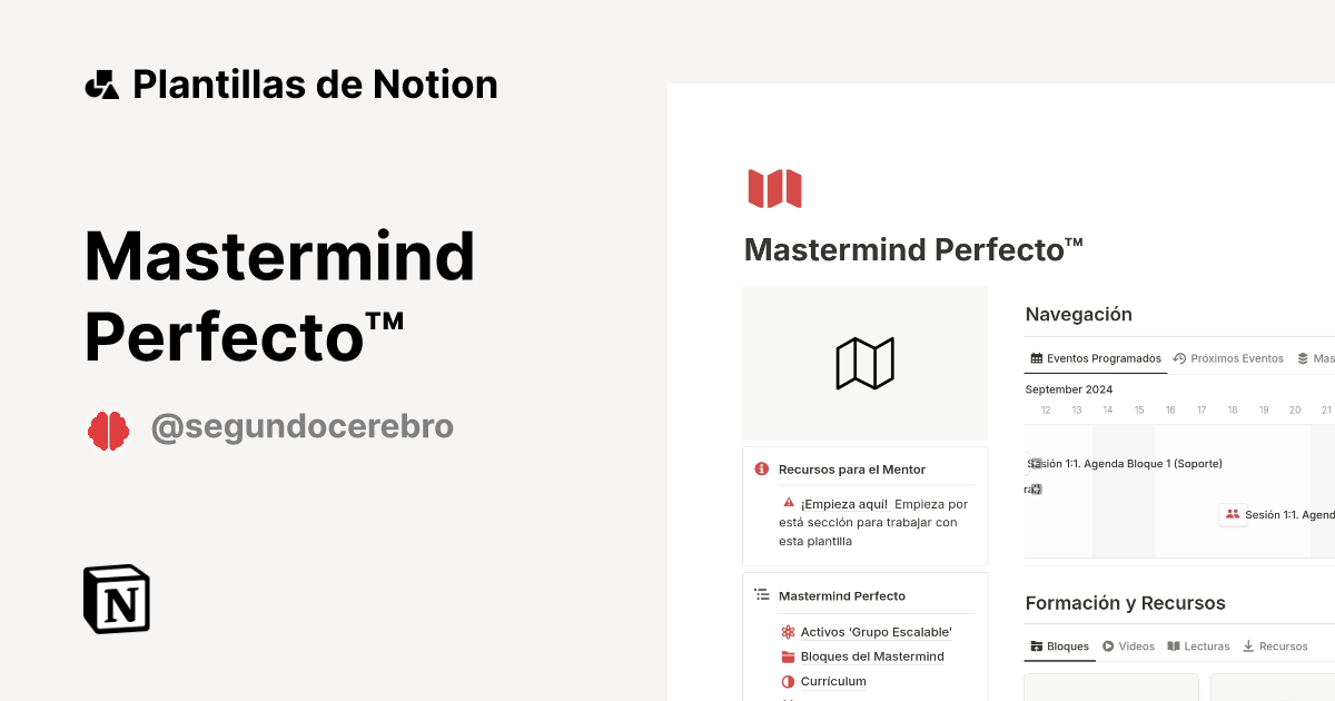 Plantilla Mastermind Perfecto™ de Segundo Cerebro | Notion Marketplace