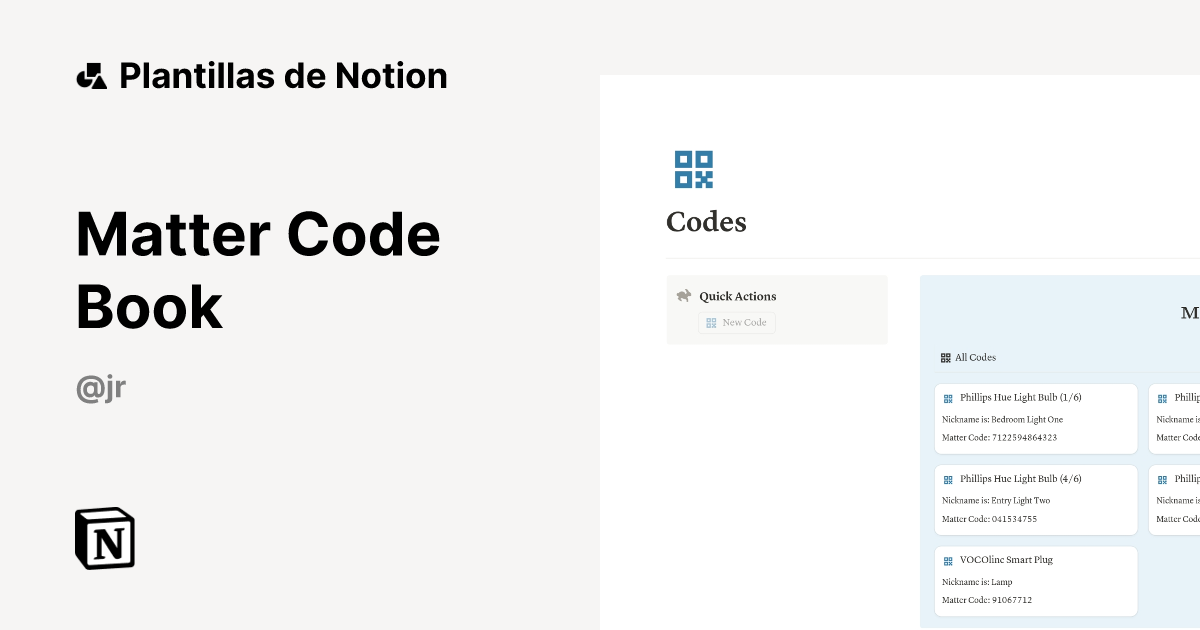Plantilla Matter Code Book | Notion Marketplace