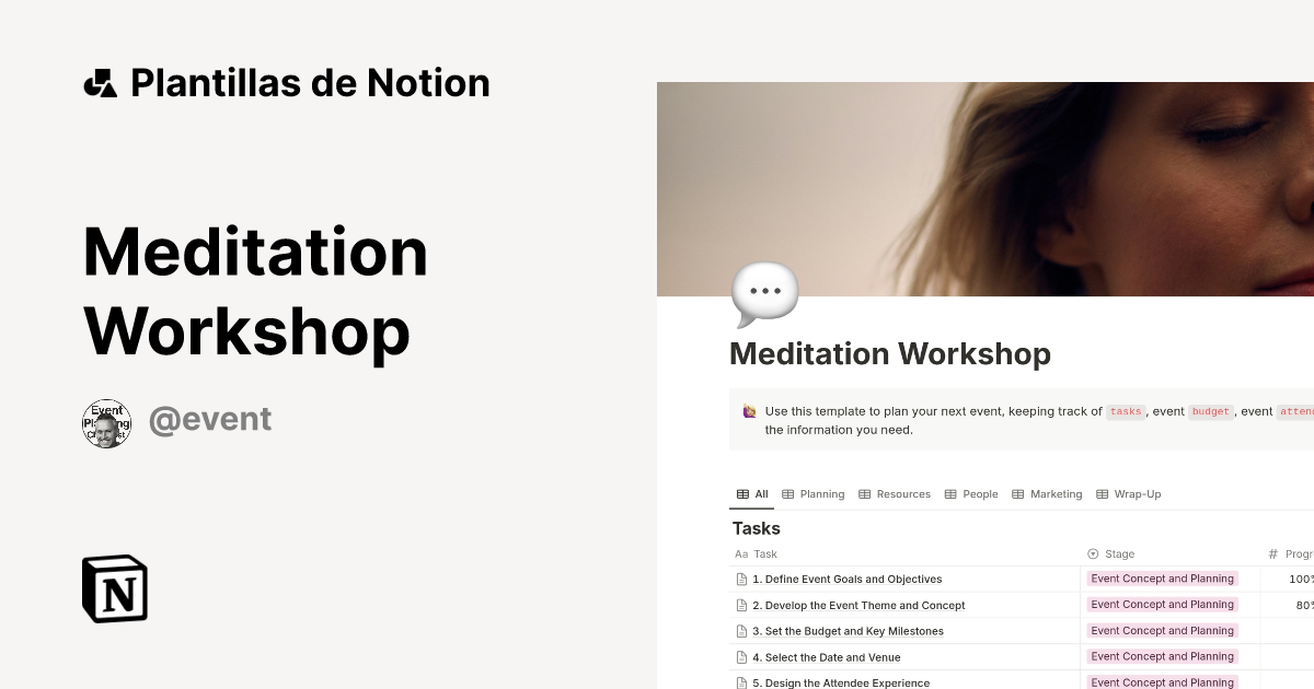 Plantilla Meditation Workshop | Notion Marketplace