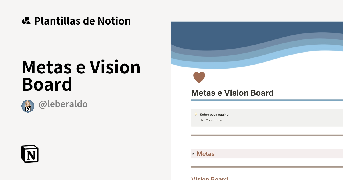 Plantilla Metas e Vision Board de Notion por Le Beraldo | Notion ...