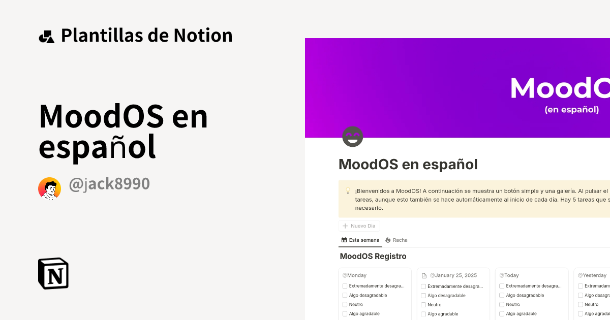 Plantilla MoodOS en español | Notion Marketplace