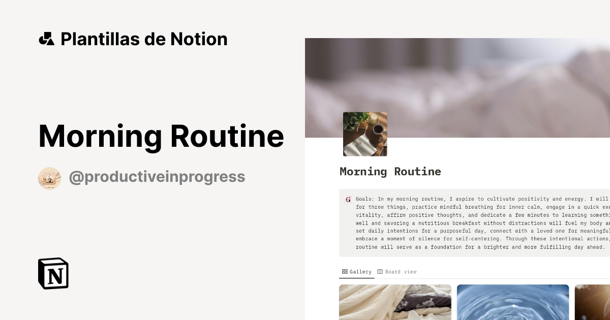 Plantilla Morning Routine de Lin | Notion Marketplace