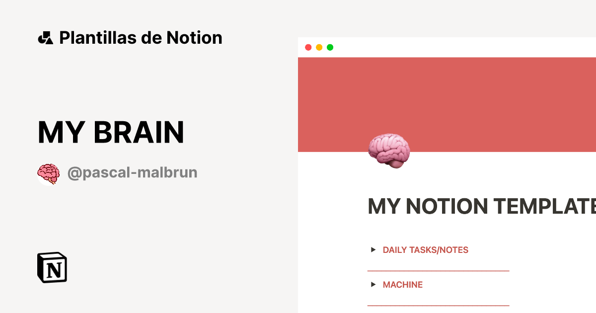 Plantilla MY BRAIN | Notion Marketplace