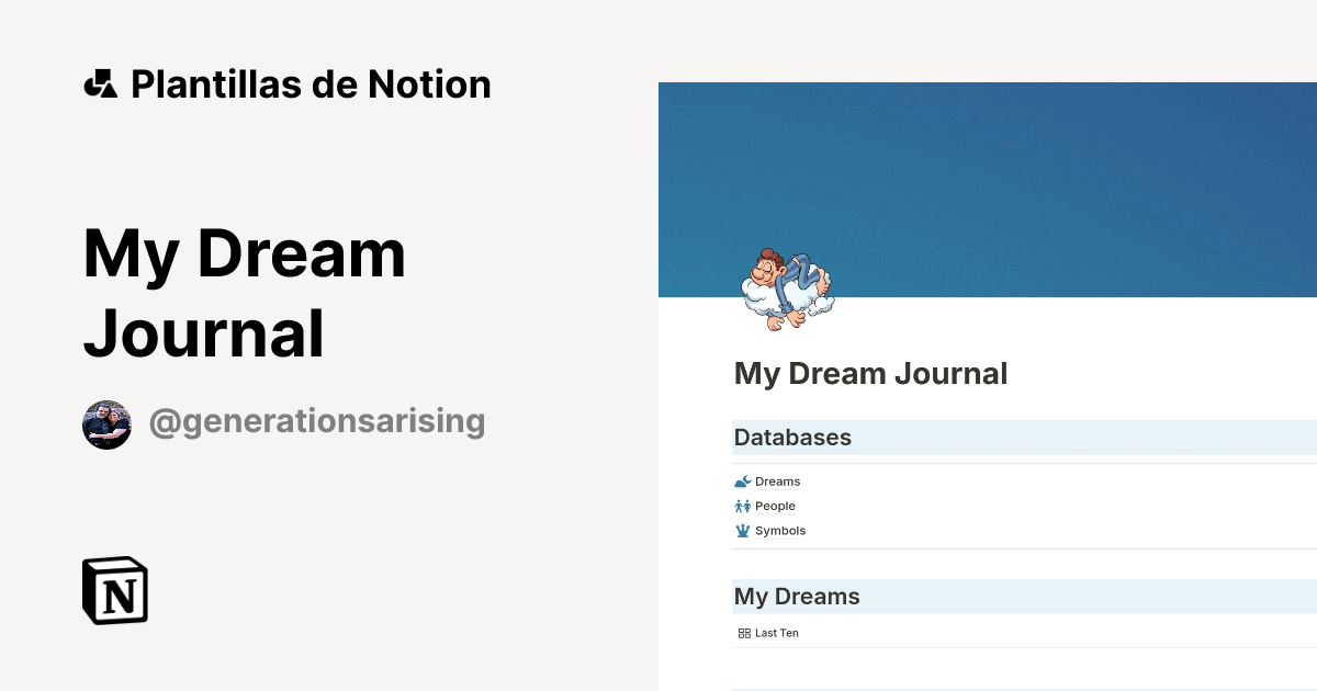 Plantilla My Dream Journal | Notion Marketplace