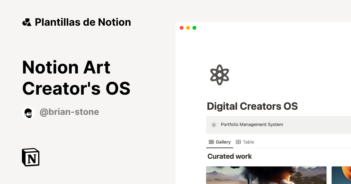 Plantilla Notion Art Creator's OS | Notion Marketplace