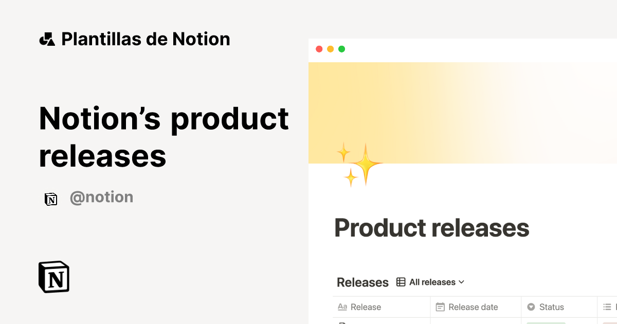 Plantilla Notion’s product releases 2025 | Notion Marketplace