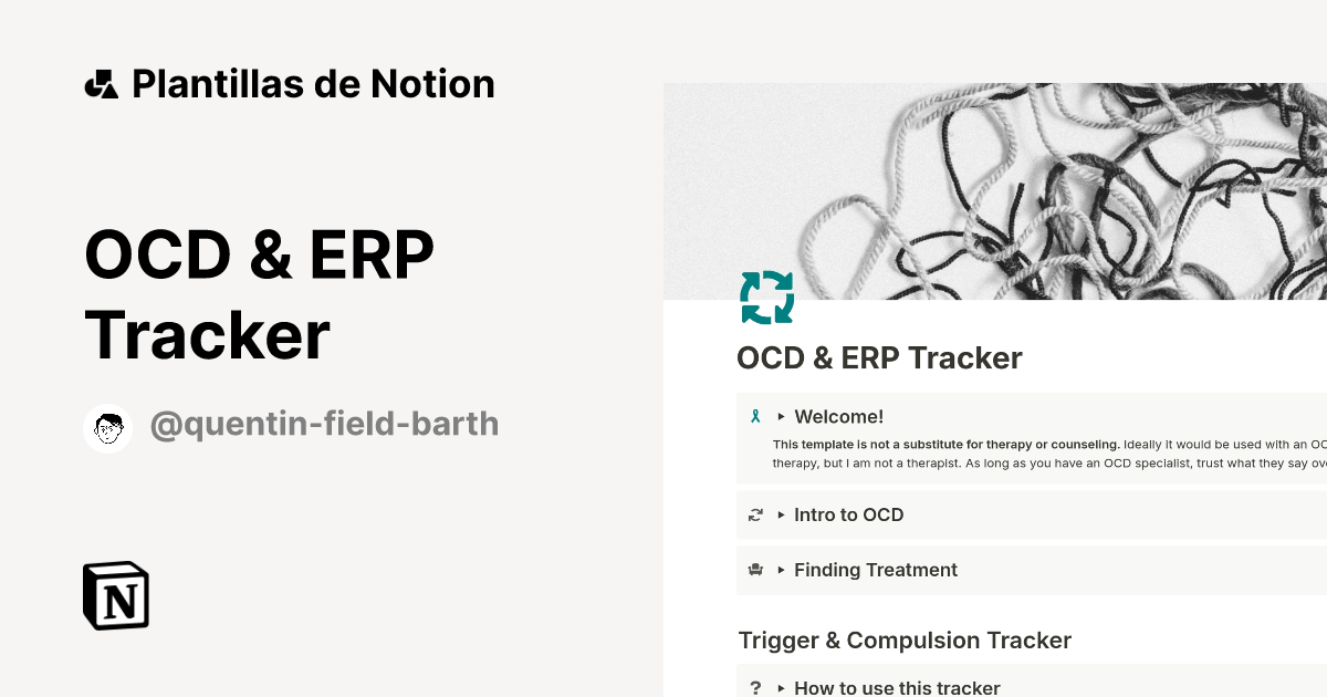 Plantilla OCD & ERP Tracker | Notion Marketplace