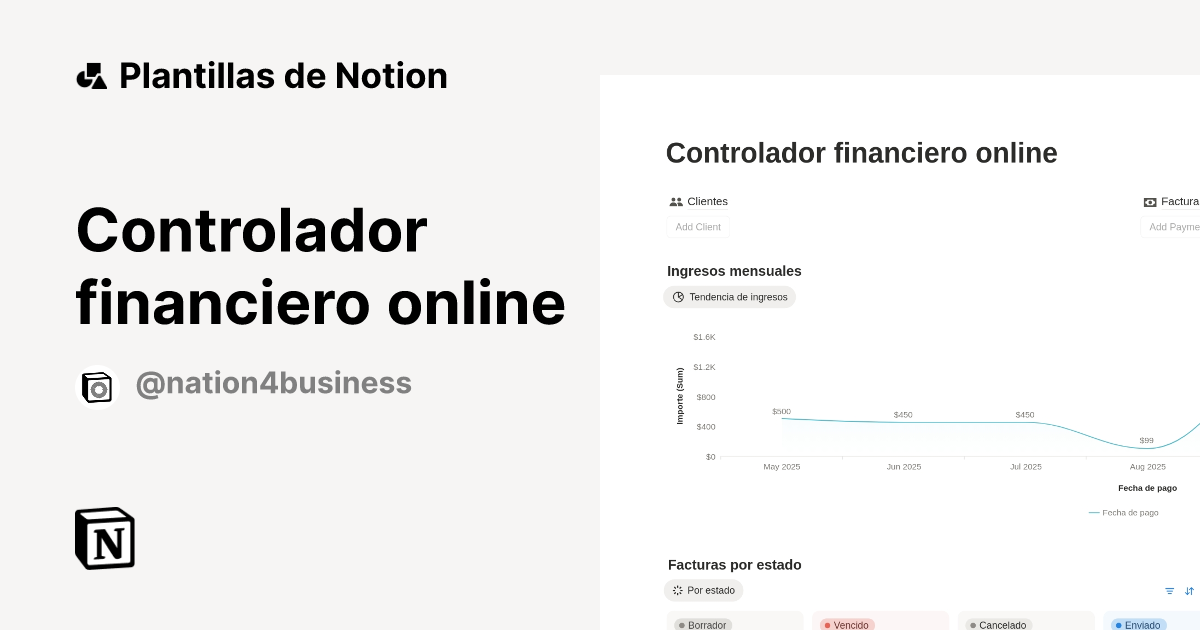 Plantilla Controlador financiero online de Nation4Business | Notion ...