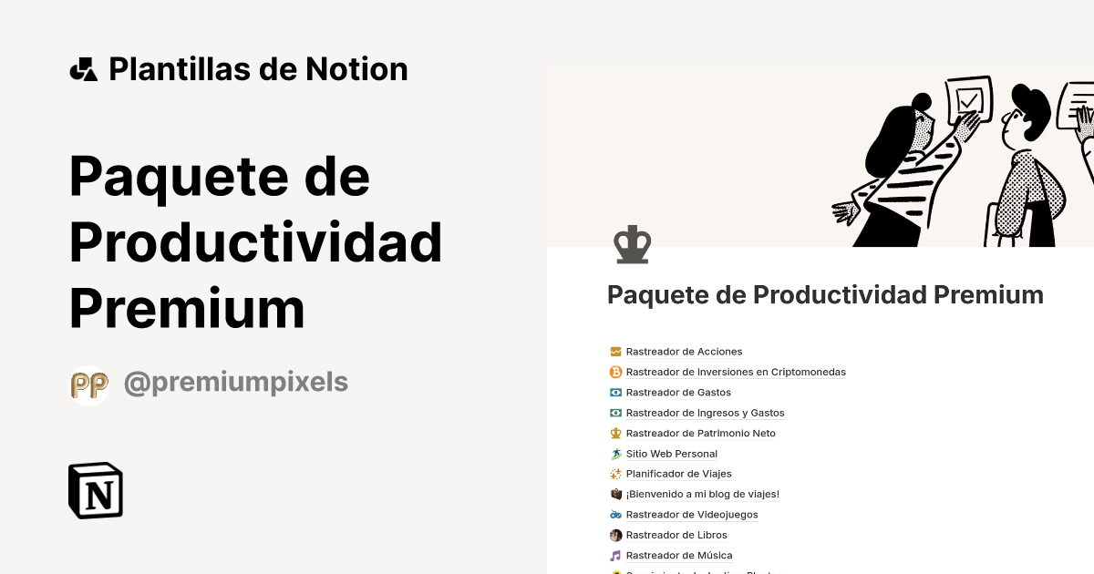 Plantilla Paquete de Productividad Premium de Premium Pixels | Notion Marketplace