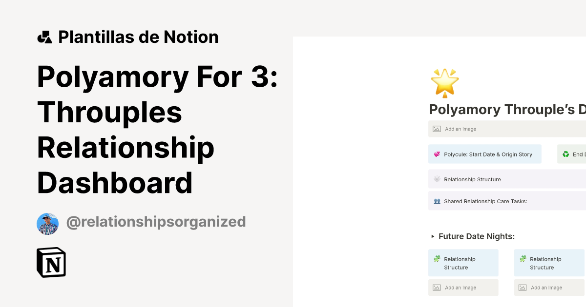 Plantilla Polyamory For 3: Throuples Relationship Dashboard | Notion ...