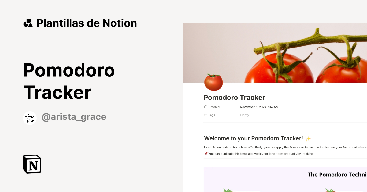 Plantilla Pomodoro Tracker | Notion Marketplace