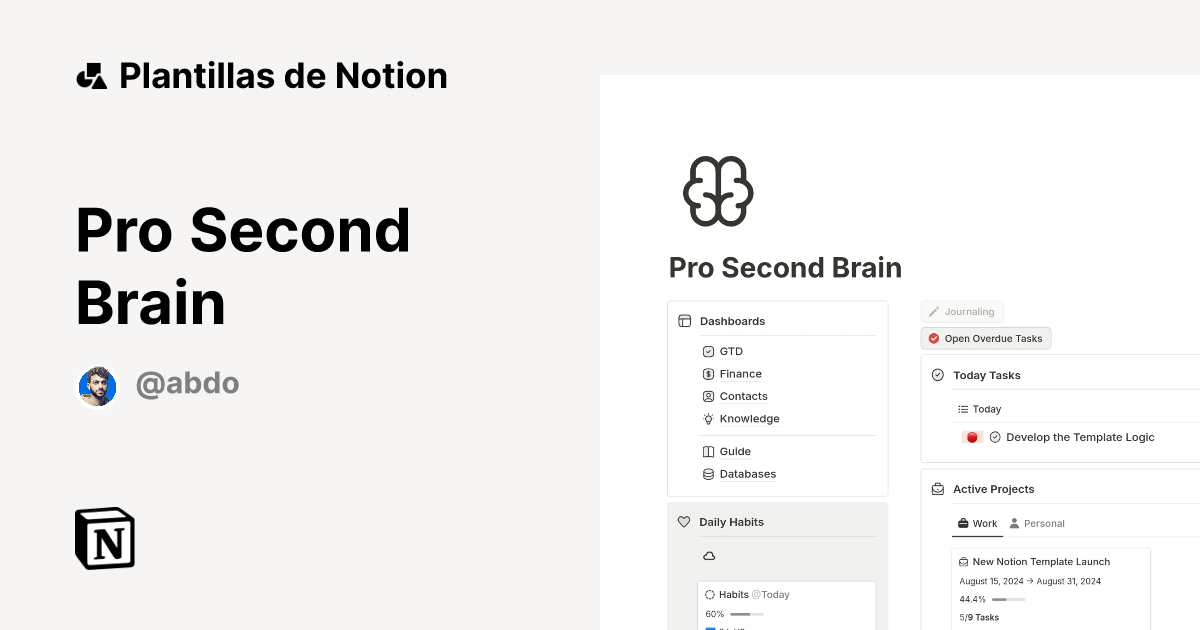 Plantilla Pro Second Brain | Notion Marketplace