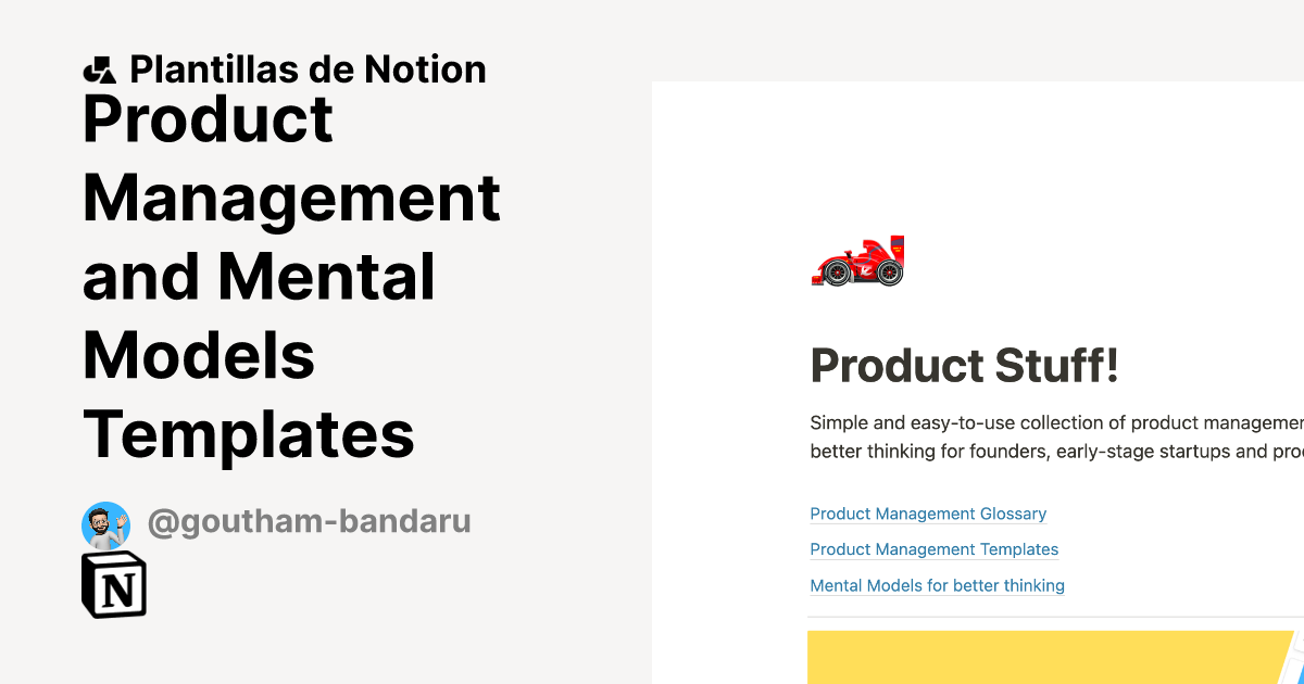 Plantilla Product Management and Mental Models Templates de Goutham ...