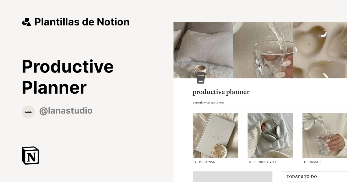 Plantilla Productive Planner de Lana Studio | Notion Marketplace