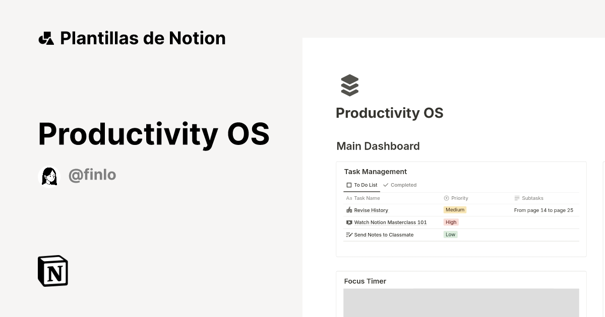 Plantilla Productivity OS | Notion Marketplace