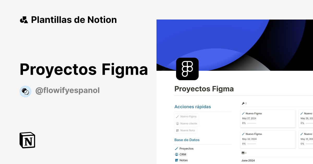 Plantilla Proyectos Figma de Flowify | España | Notion Marketplace