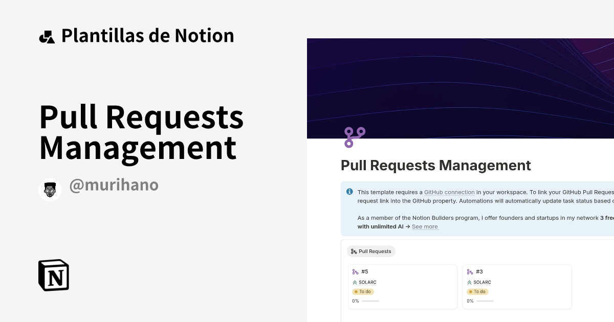 Plantilla Pull Requests Management de Florian | Notion Marketplace