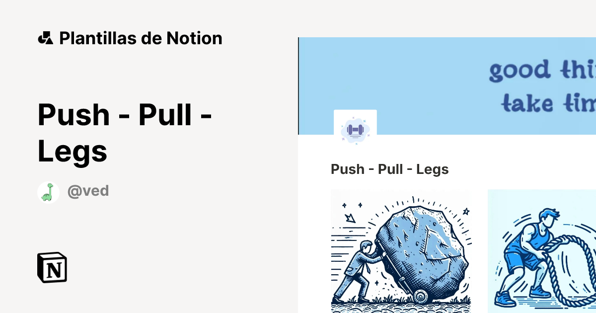 Plantilla Push - Pull - Legs | Notion Marketplace