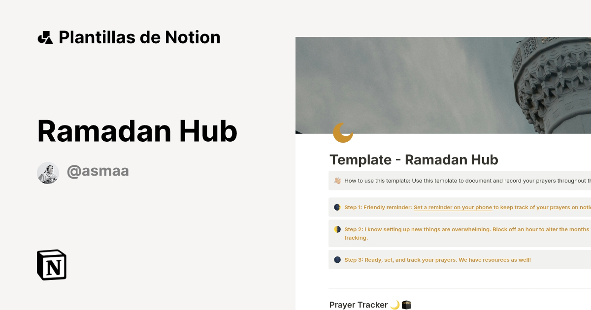 Plantilla Ramadan Hub de Asmaa | Notion Marketplace