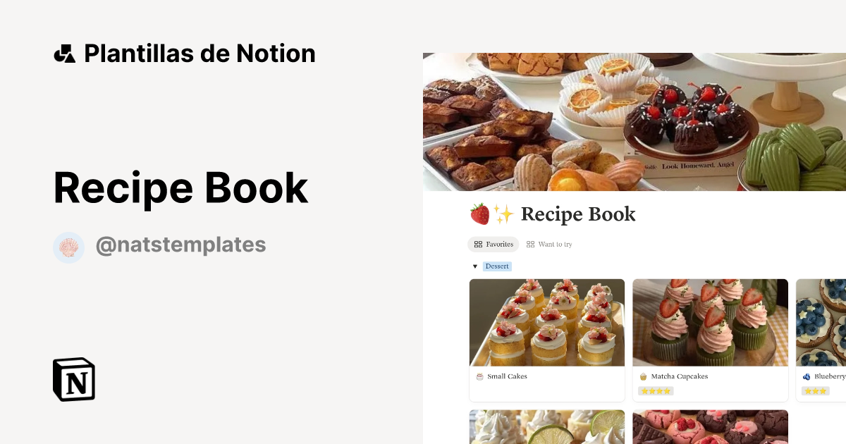 Plantilla Recipe Book | Notion Marketplace