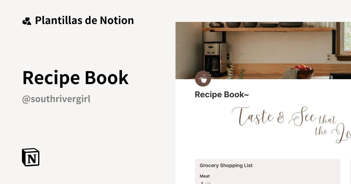 Plantilla Recipe Book | Notion Marketplace