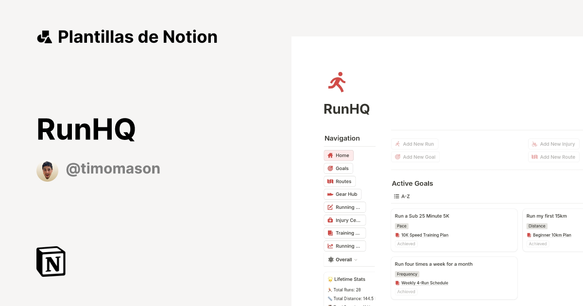 Plantilla RunHQ | Notion Marketplace