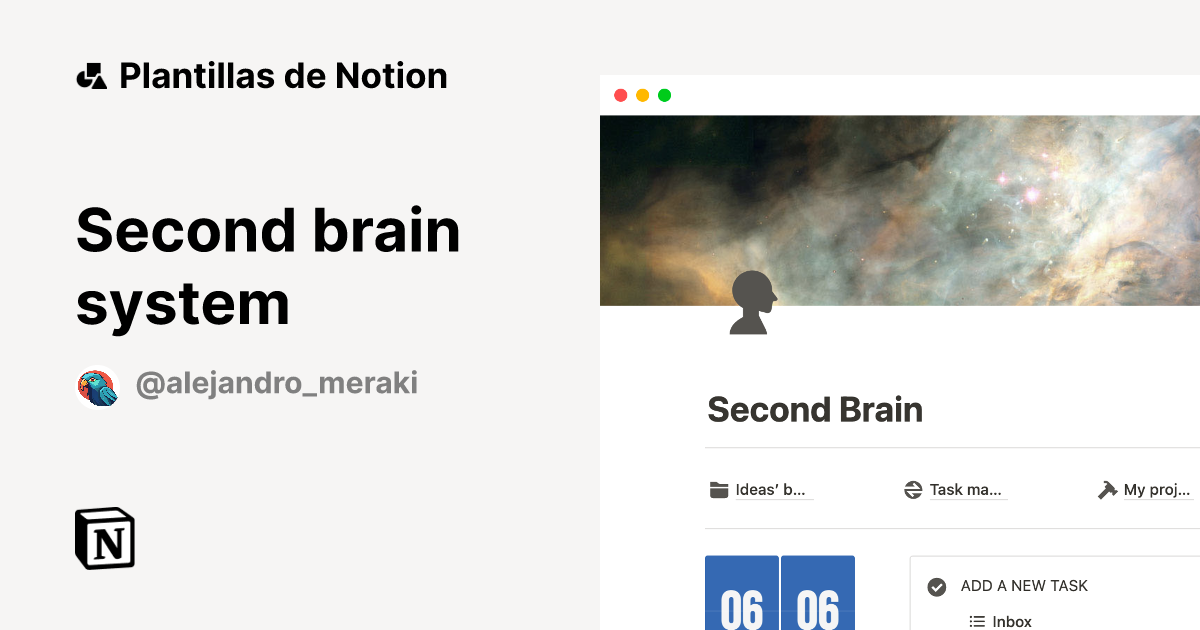Plantilla Second brain system | Notion Marketplace