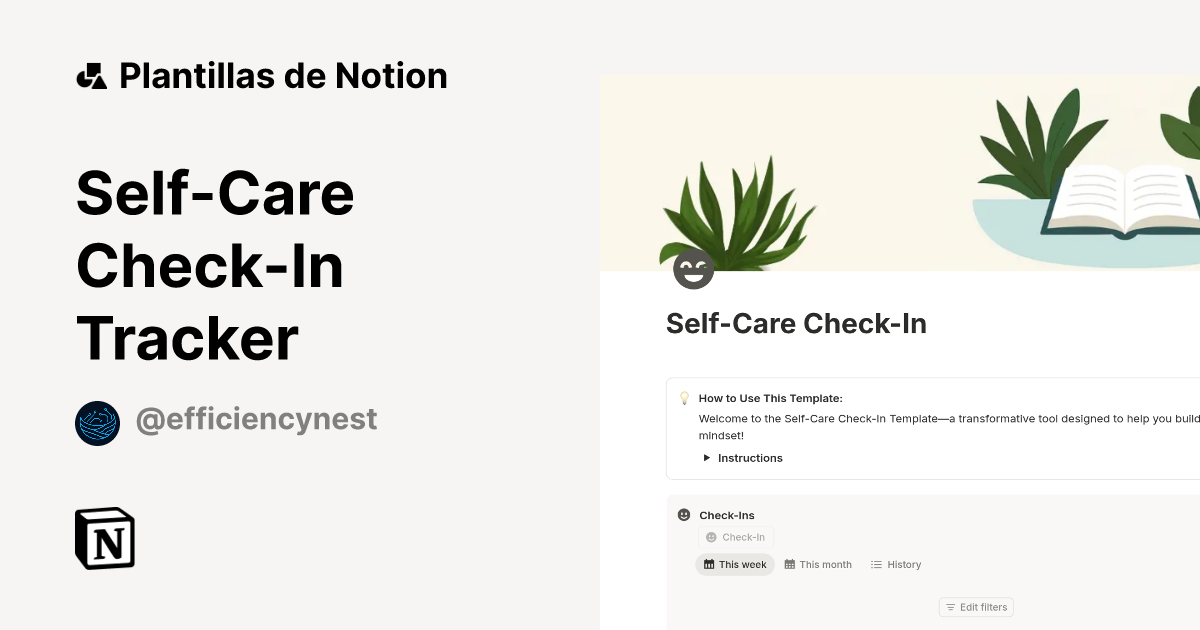 Plantilla Self-Care Check-In Tracker | Notion Marketplace