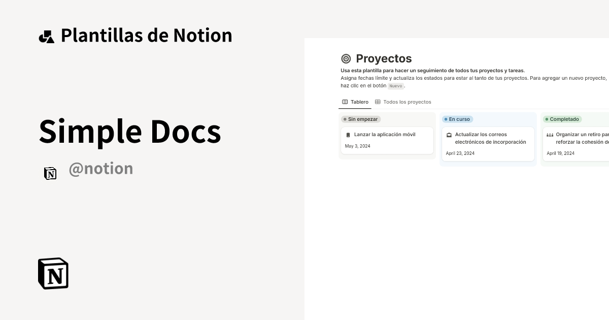 Plantilla Simple Docs 2025 | Notion Marketplace