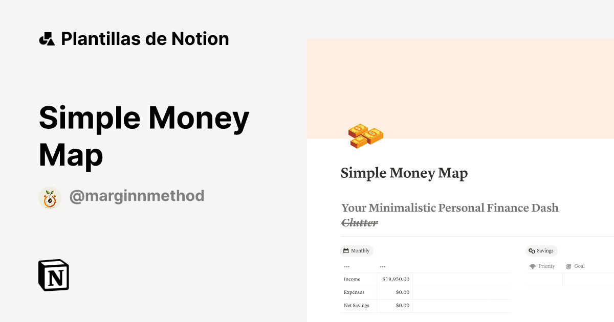 Plantilla Simple Money Map | Notion Marketplace