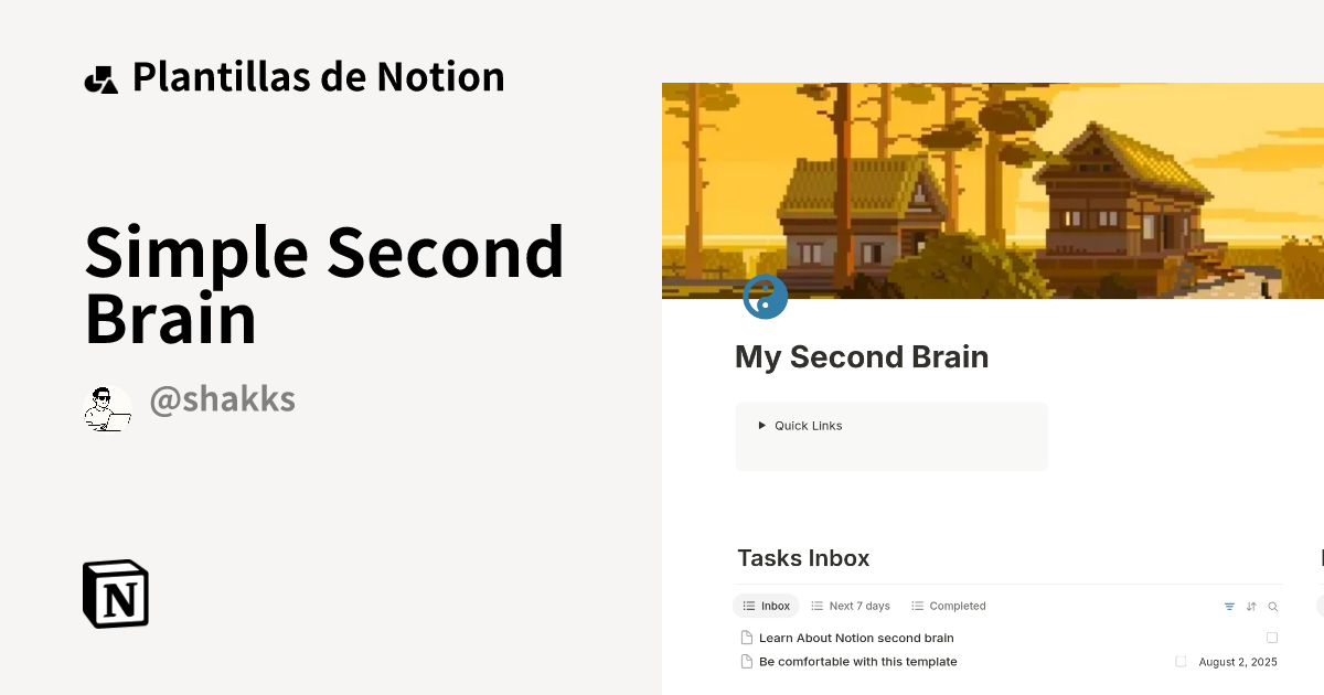 Plantilla Simple Second Brain | Notion Marketplace