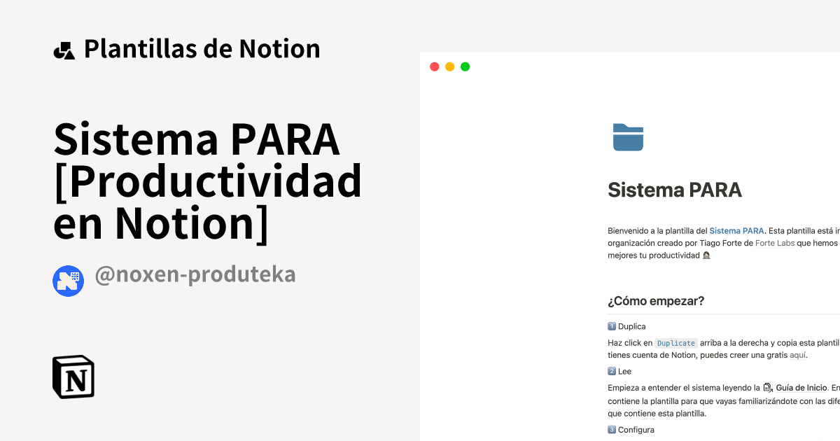 Plantilla Sistema PARA [Productividad en Notion] | Notion Marketplace