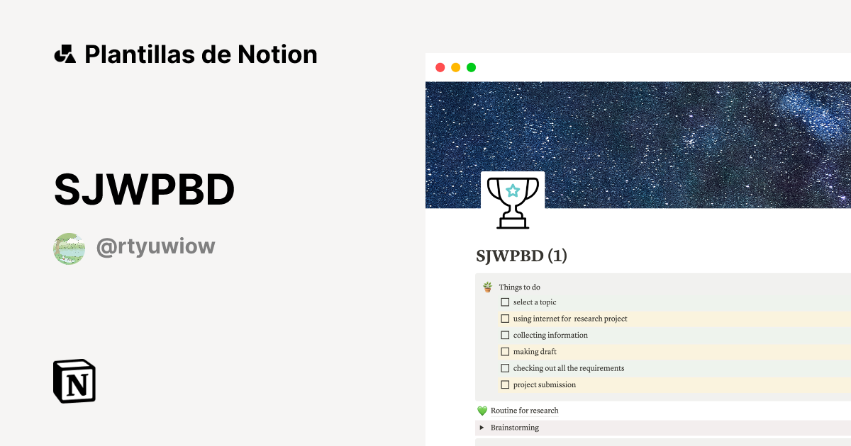 Plantilla SJWPBD de Shamiha | Notion Marketplace