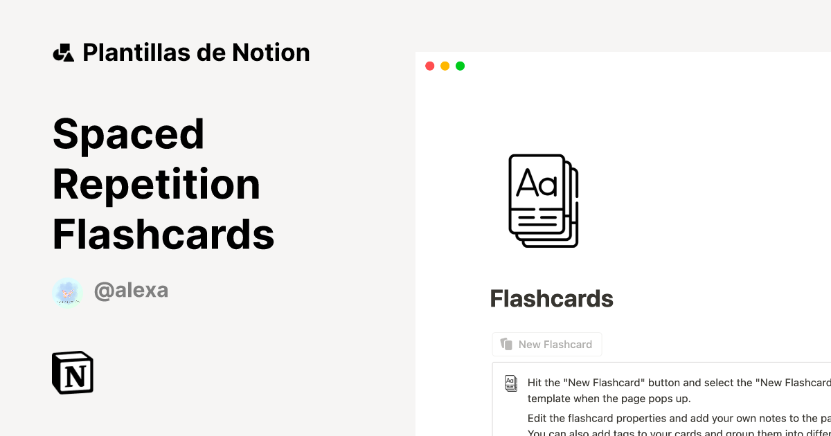 Plantilla Spaced Repetition Flashcards | Notion Marketplace