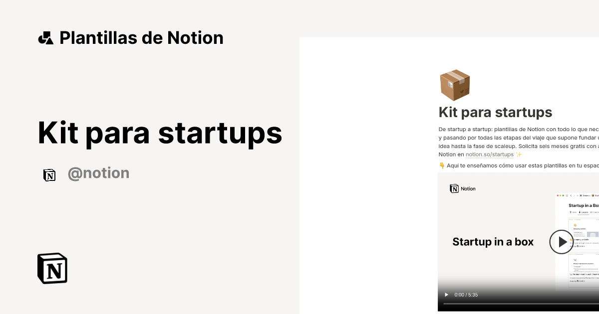 Plantilla Kit para startups 2025 | Notion Marketplace